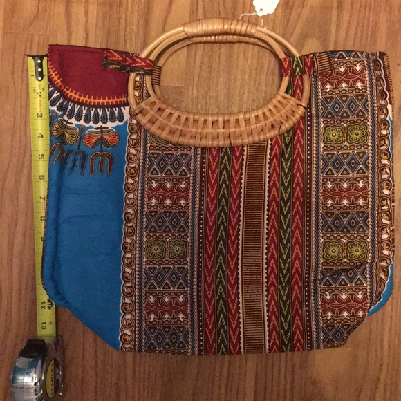 Bags | Turquoise Kente Cloth Print Handbag | Poshmark